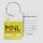 Airport Code Luggage Tag - IATA code MNL baggage tag