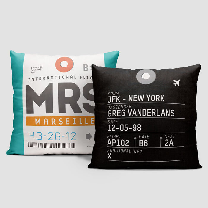 Airport Code Throw Pillow - MRS - Marseille Provence Airport - Provence ...