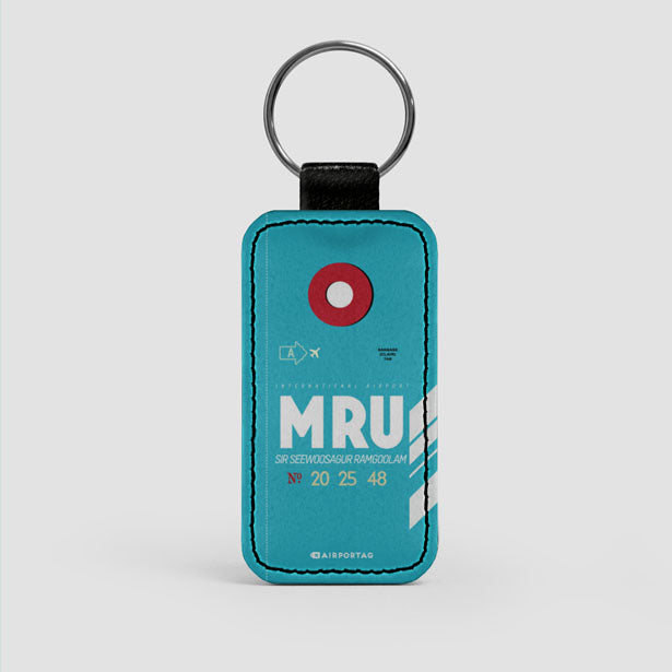 MRU - Seewoosagur Ramgoolam Intl Airport - Mauritius - Leather Keychain