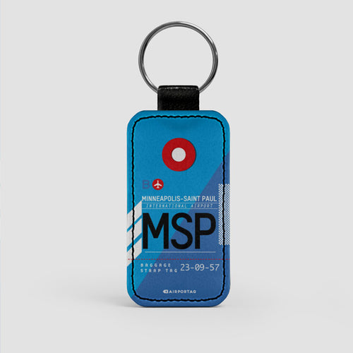 MSP - Minneapolis–Saint Paul Airport - Leather Keychain