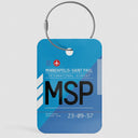 Airport Code Luggage Tag - IATA code MSP baggage tag