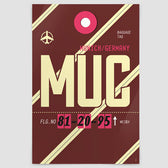Poster - Wall Art Print - MUC - Munich Airport - IATA code MUC