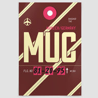 Poster - Wall Art Print - MUC - Munich Airport - IATA code MUC
