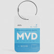 Airport Code Luggage Tag - IATA code MVD baggage tag