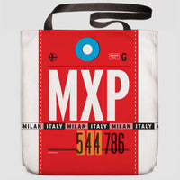 Tote Bag - MXP - Milano Malpensa Airport IATA code MXP.