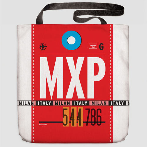 Tote Bag - MXP - Milano Malpensa Airport IATA code MXP.