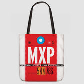 Tote Bag - MXP - Milano Malpensa Airport IATA code MXP.