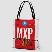 Tote Bag - MXP - Milano Malpensa Airport IATA code MXP.