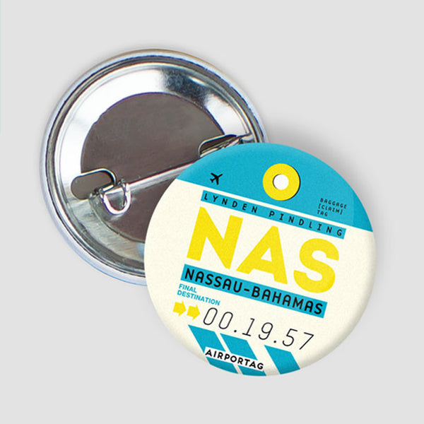 Pinback Button - Lynden Pindling Airport - Nassau, The Bahamas - IATA ...
