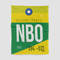 Throw Blanket - NBO airport code pattern.