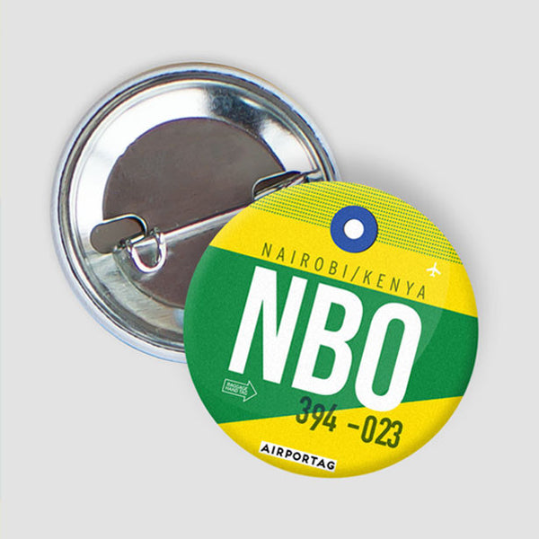Pinback Button - Jomo Kenyatta Airport - Nairobi, Kenya - IATA code NBO