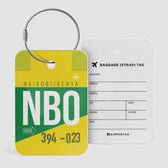 Airport Code Luggage Tag - IATA code NBO baggage tag