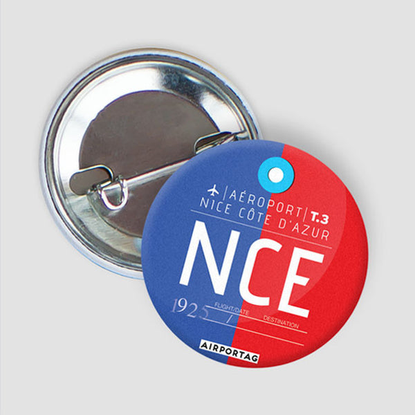 Pinback Button - Nice Côte d'Azur Intl Airport - Nice, France - IATA ...