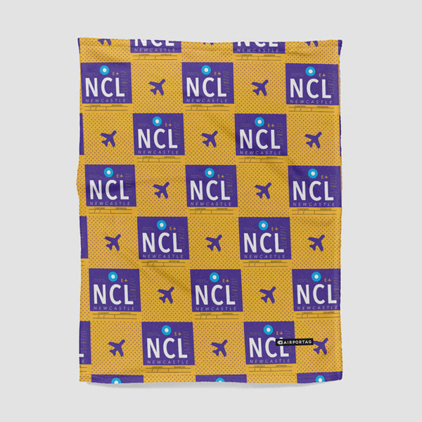 Throw Blanket - NCL airport code pattern.