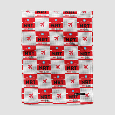 Throw Blanket - NRT airport code pattern.