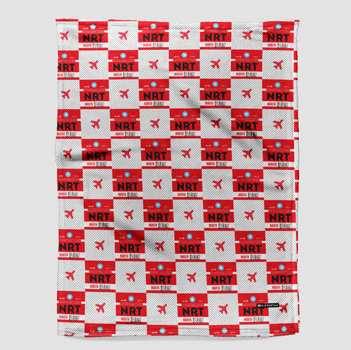 Throw Blanket - NRT airport code pattern.