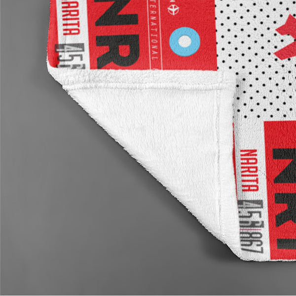 Throw Blanket - NRT airport code pattern.