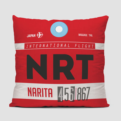 Throw Pillow - NRT - Tokyo Narita Intl Airport. IATA code NRT.