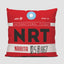 Throw Pillow - NRT - Tokyo Narita Intl Airport. IATA code NRT.
