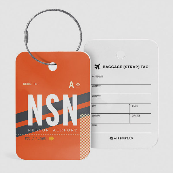 Airport Code Luggage Tag - IATA code NSN baggage tag