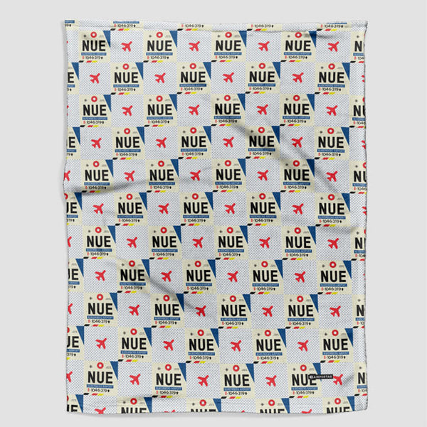 Throw Blanket - NUE airport code pattern.