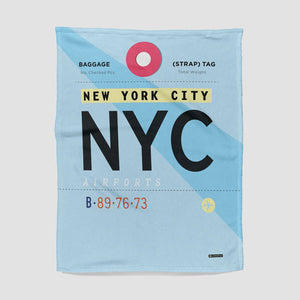 Throw Blanket - NYC airports code pattern.