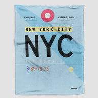 Throw Blanket - NYC airports code pattern.