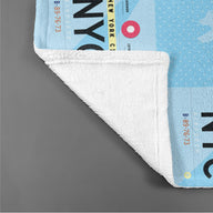 Throw Blanket - NYC airports code pattern.