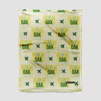 Throw Blanket - OAK airport code pattern.
