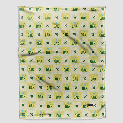 Throw Blanket - OAK airport code pattern.