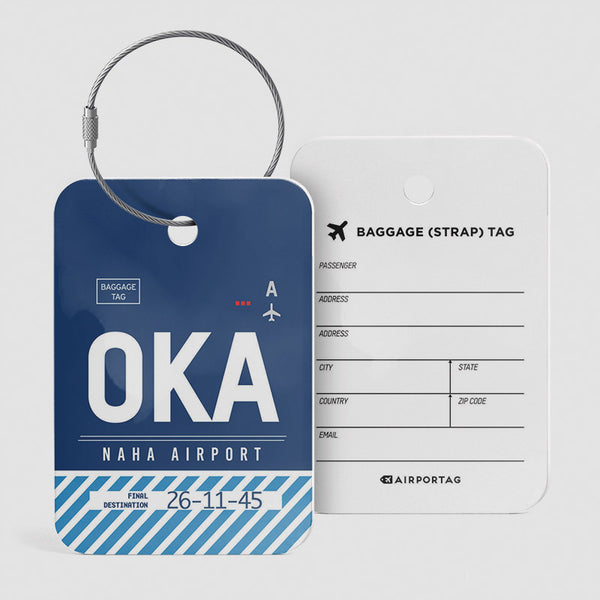 Airport Code Luggage Tag - IATA code OKA baggage tag