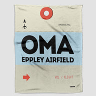 Throw Blanket - OMA airport code pattern.