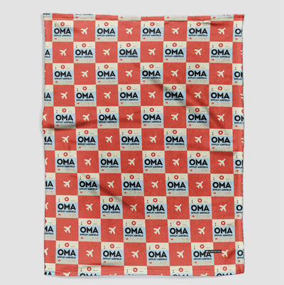 Throw Blanket - OMA airport code pattern.
