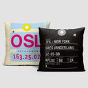 Throw Pillow - OSL - Oslo Airport. IATA code OSL.
