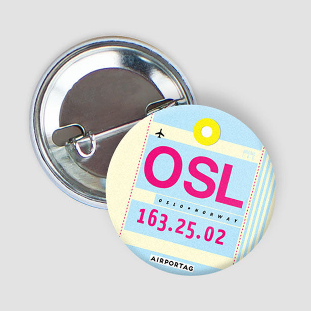 Pinback Button - Oslo Airport - Gardermoen, Norway - IATA code OSL