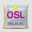 Throw Pillow - OSL - Oslo Airport. IATA code OSL.