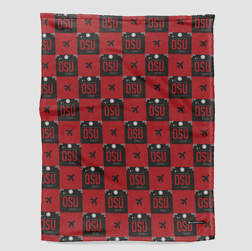 Throw Blanket - OSU airport code pattern.