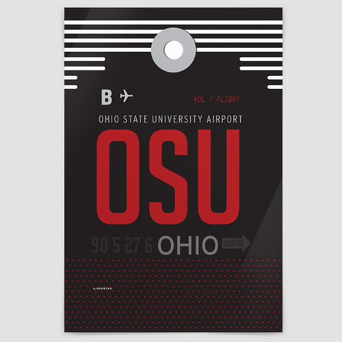 Poster - Wall Art Print - OSU - Ohio State University Airport - Ohio ...