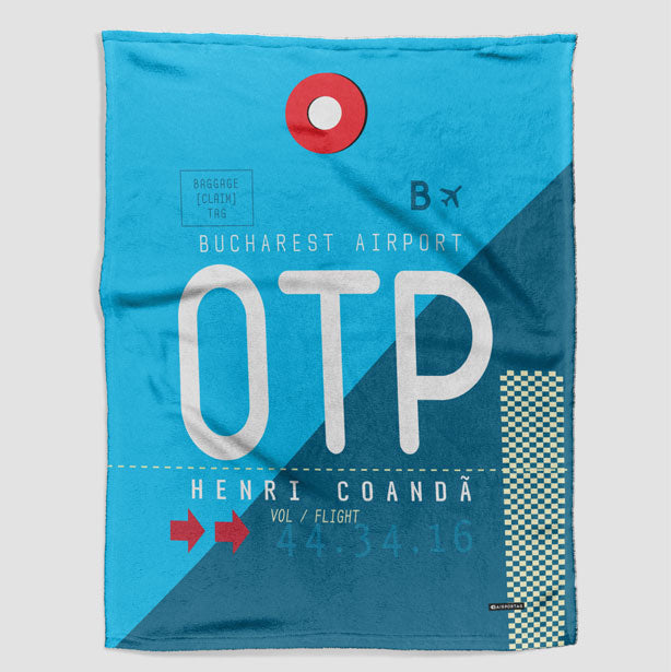 Throw Blanket - OTP airport code pattern.
