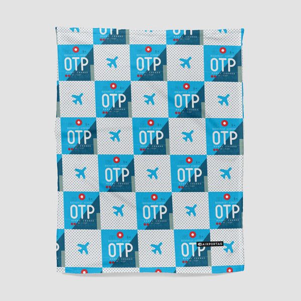 Throw Blanket - OTP airport code pattern.