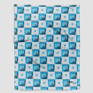 Throw Blanket - OTP airport code pattern.