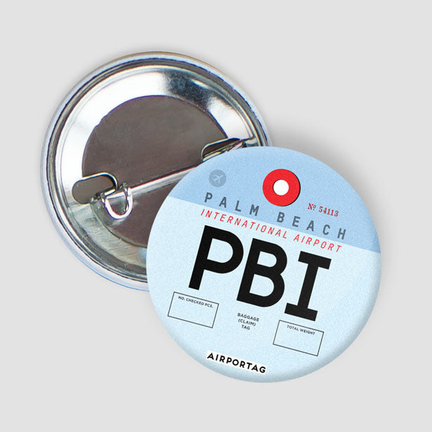 Pinback Button - Palm Beach Intl Airport - West Palm Beach, Florida US ...