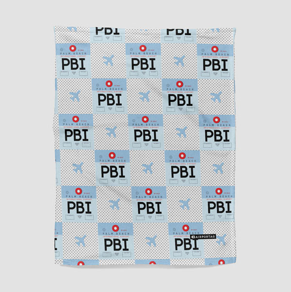 Throw Blanket - PBI airport code pattern.