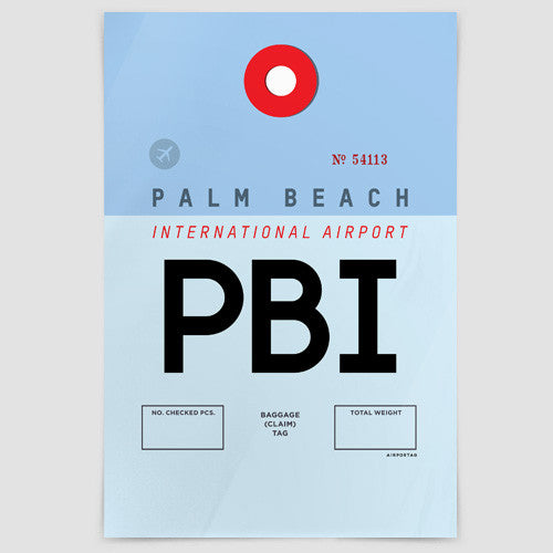 Poster - Wall Art Print - PBI - Palm Beach Intl Airport - West Palm ...