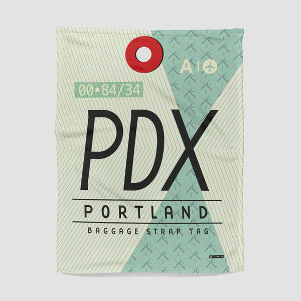 Throw Blanket - PDX airport code pattern.