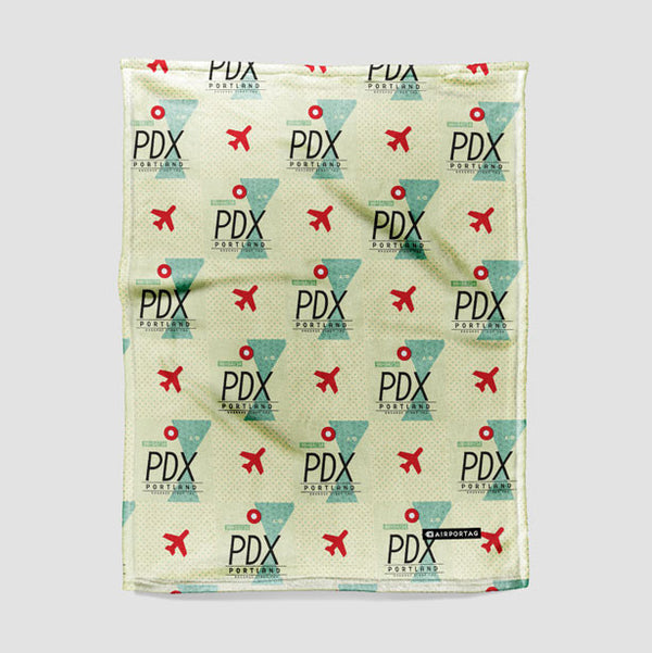 Throw Blanket - PDX airport code pattern.