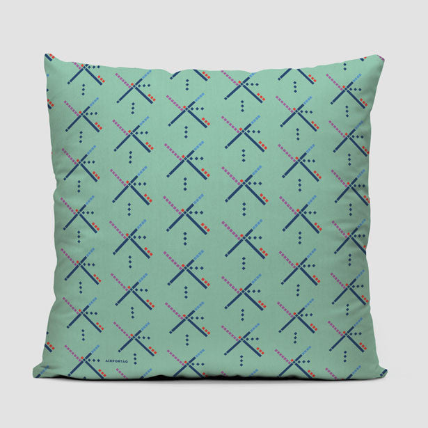 PDX Carpet Pattern - Throw Pillow - Portland Intl Airport . IATA code PDX.