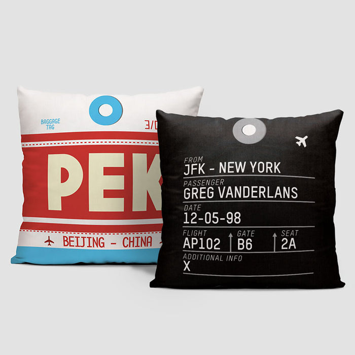 Throw Pillow - PEK - Beijing Capital Intl Airport. IATA code PEK.