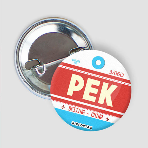 Pinback Button - Beijing Capital Airport - Beijing, China - IATA code PEK