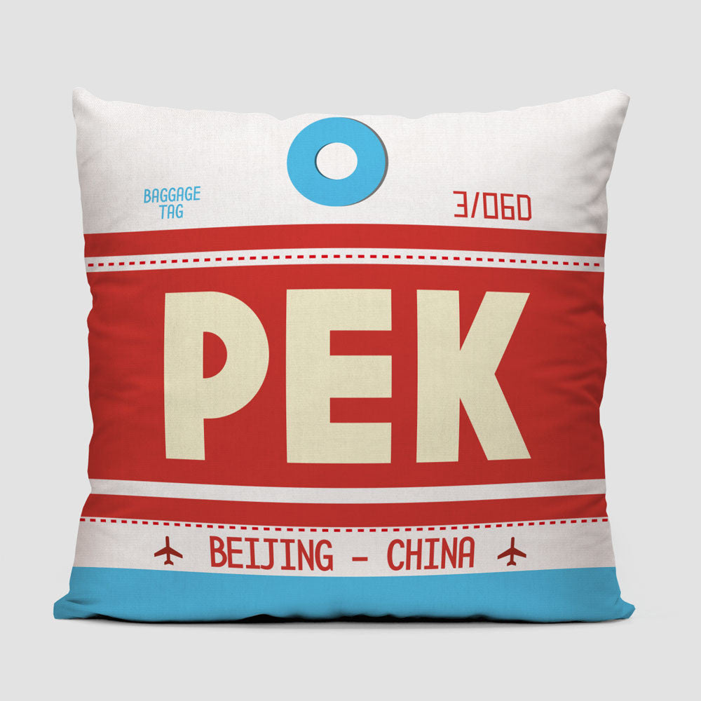 Throw Pillow - PEK - Beijing Capital Intl Airport. IATA code PEK.